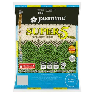100% ORIGINAL Jasmine Super 5 Import Rice 5kg | Shopee Malaysia