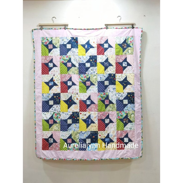 Handmade Patchwork quilt 3 layers cotton fabrics | Shopee Malaysia