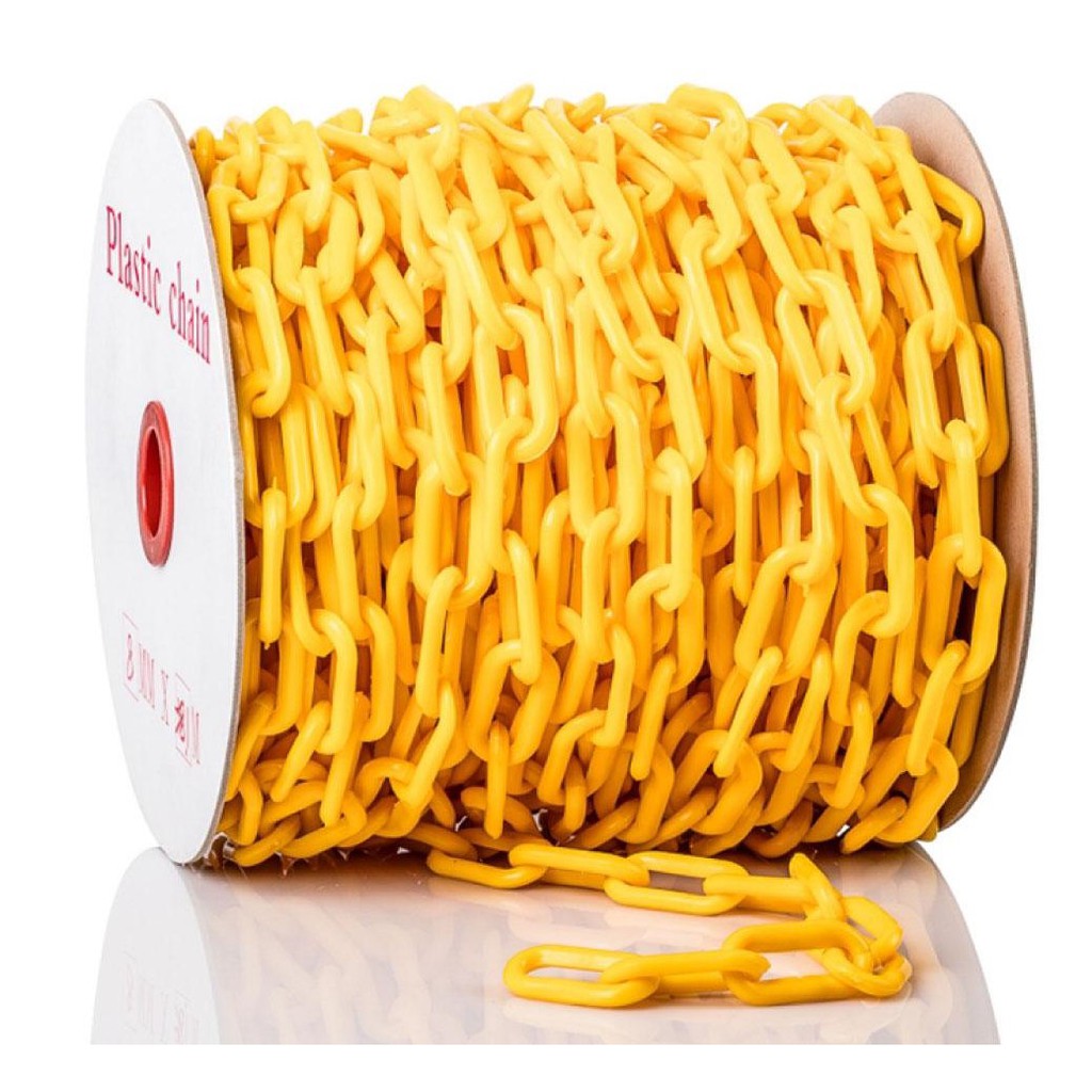 PVC Plastic Chain (6mm x 25m) [YELLOW & RED/WHITE] | Shopee Malaysia