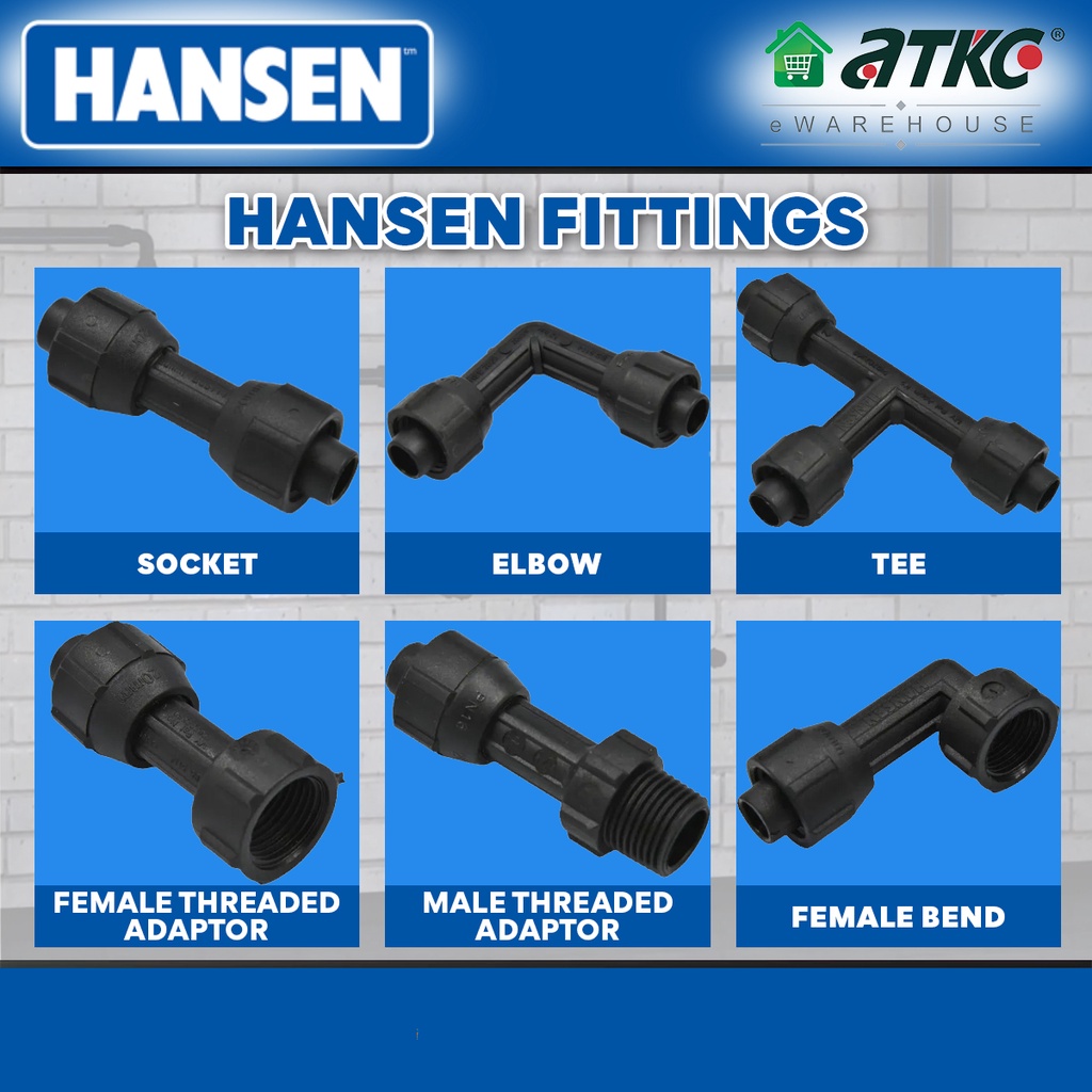 Hansen Fittings/Connector - Socket/Elbow/Tee/Female Male Threaded ...