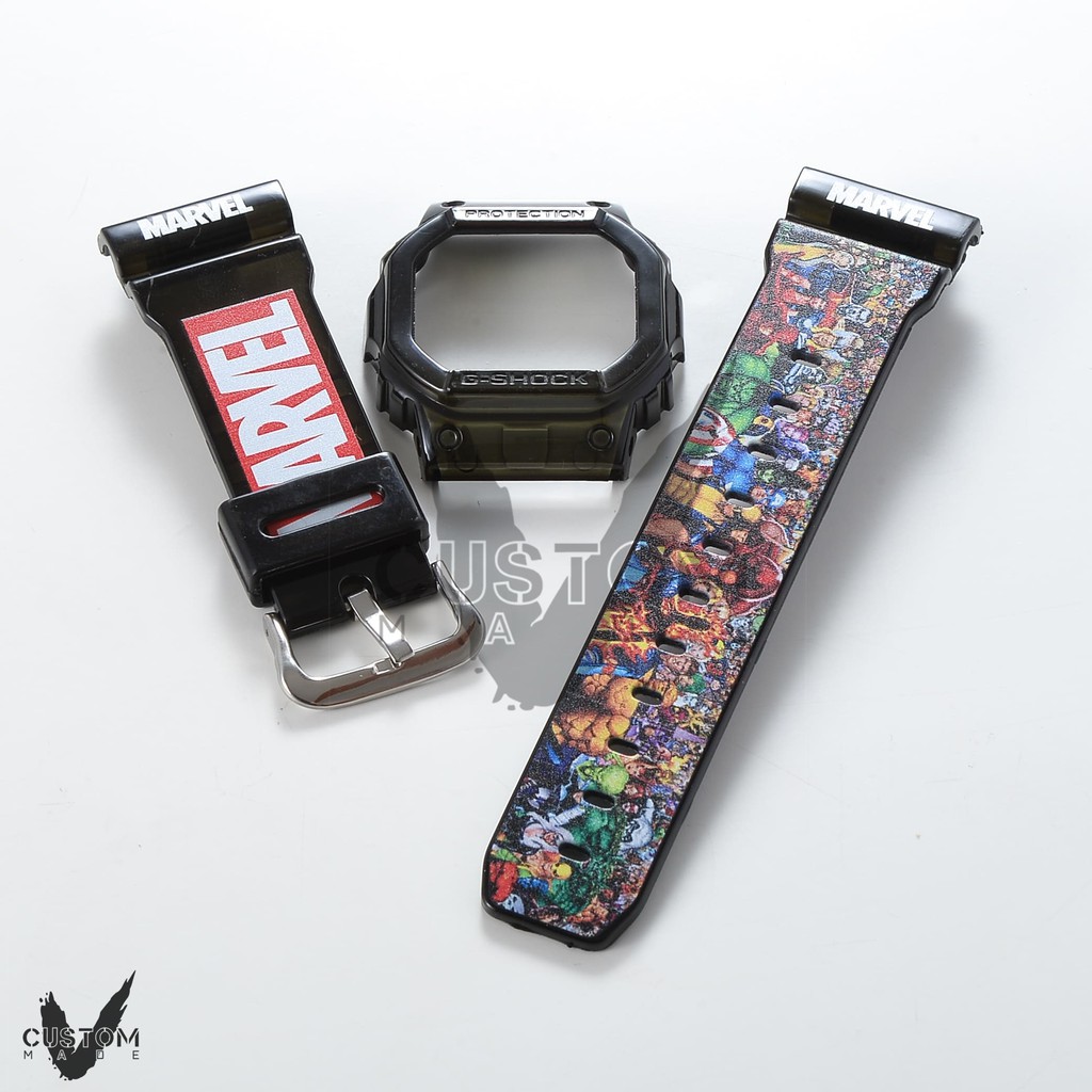 (Vcustom) DW5600 CUSTOM PRINTING " MARVEL " BAND AND BEZEL WATCH STRAPS ...