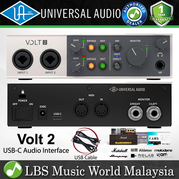 Universal Audio Volt 2 2X2 USB C Audio Interface Mixer with Recording ...