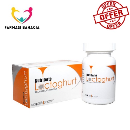 NUTRIFORTE LACTOGHURT PROBIOTICS WITH FOS CHEWABLE TABLETS ( 30'S | 60 ...