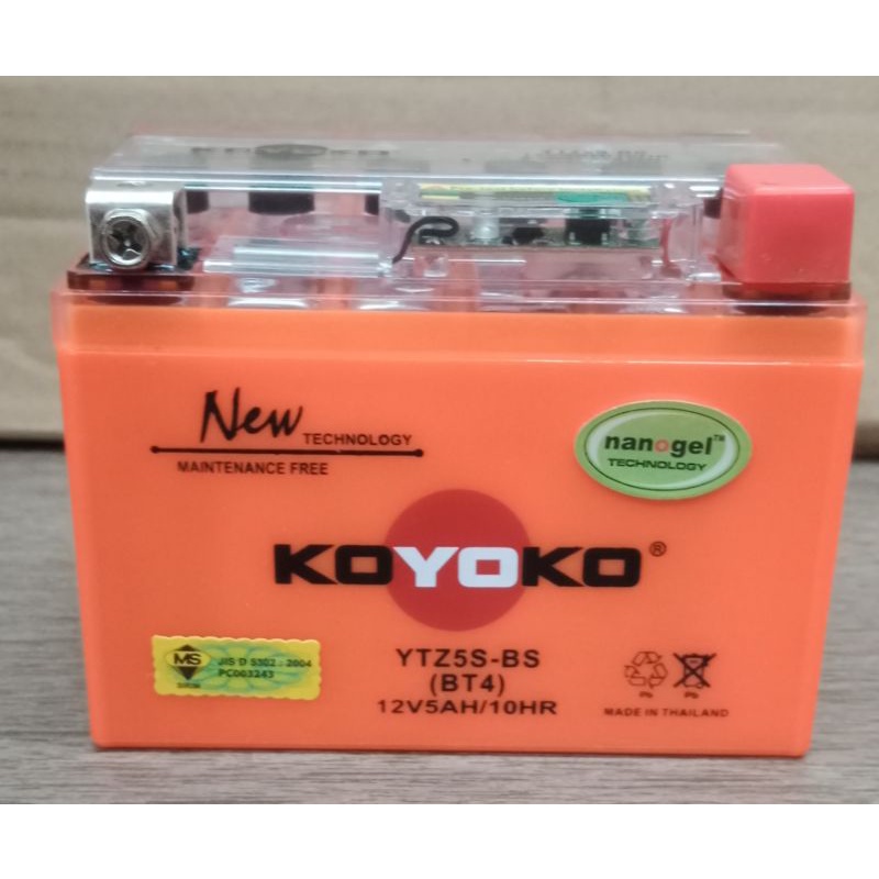 Koyoko YTZ5S NanoGel Technology battery for Yamaha Y15ZR/ Lc135 V2-V7 ...