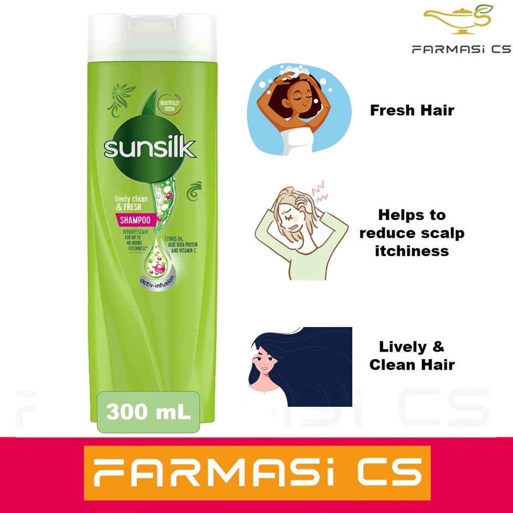 Sunsilk Lively Clean & Fresh Shampoo 300mL EXP:03/2026 [ suitable for neutral and oily hair ...