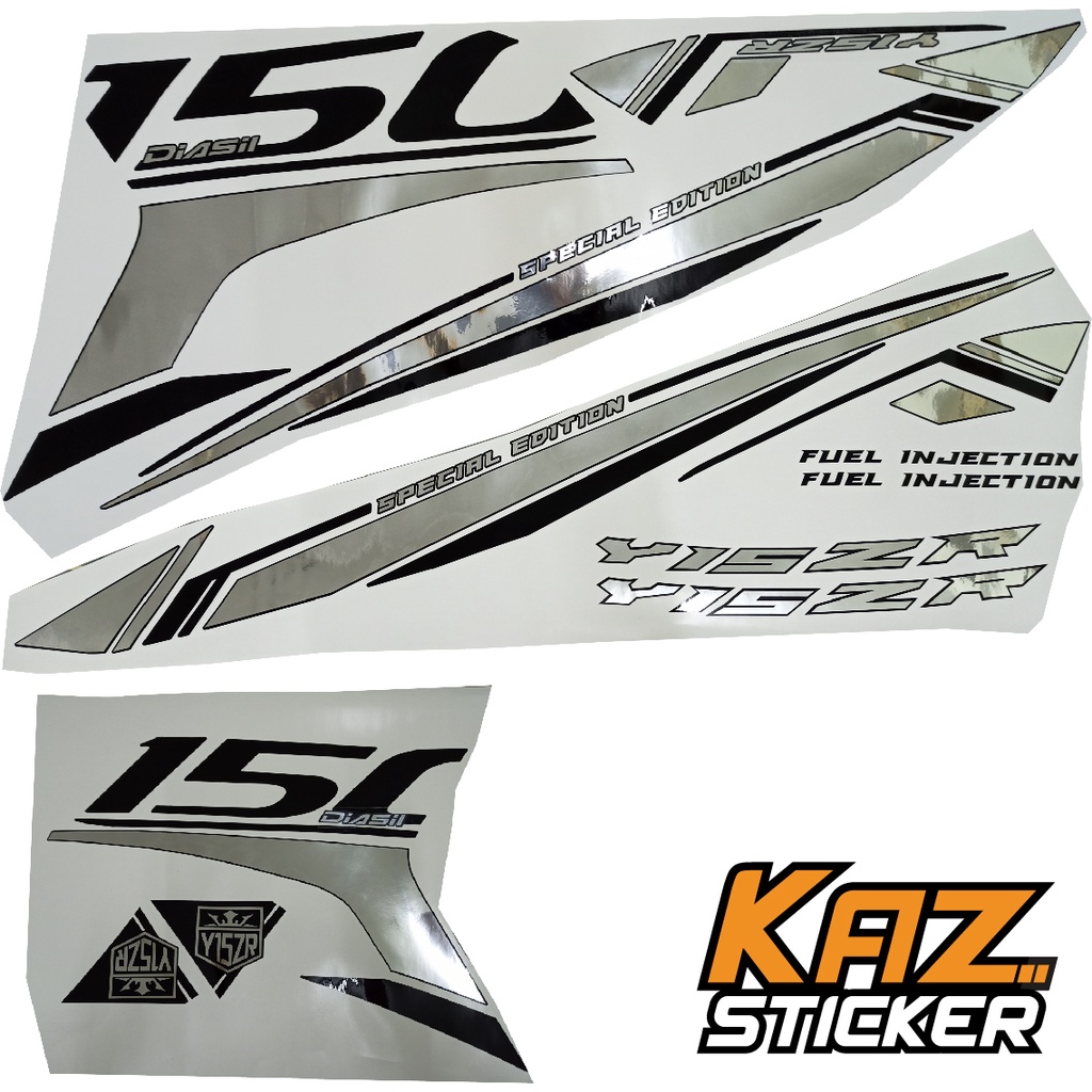 YAMAHA Y15 Y15ZR SILVER CHROME OVERLAP 3D COMPUTER CUT SPECIAL EDITION ...