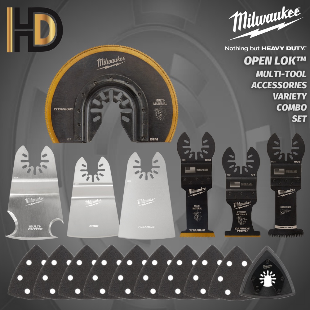 Milwaukee OPEN LOK Multi Tool Accessories Variety Combo Set / Multi ...