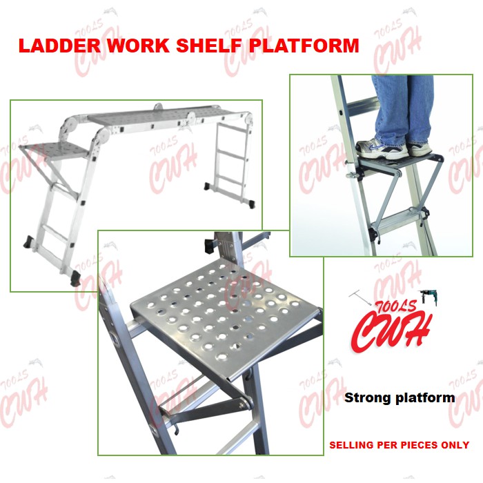 LADDER WORK SHELF PLATFROM STEEL METAL WORK HIGH RISE PLATFORM LADDER ...