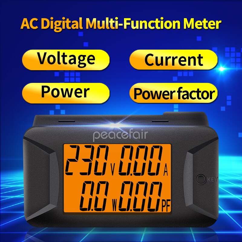 Peacefair PZEM-028 AC 40-400V 100A Digital Multimeter Voltage Current ...