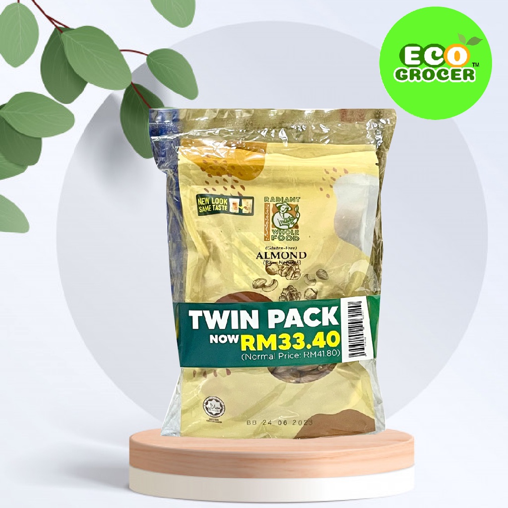 Radiant Gluten Free Raw Almond ( Twin Pack ) 无麸质生杏仁（双包）200g X 2 | Shopee Malaysia
