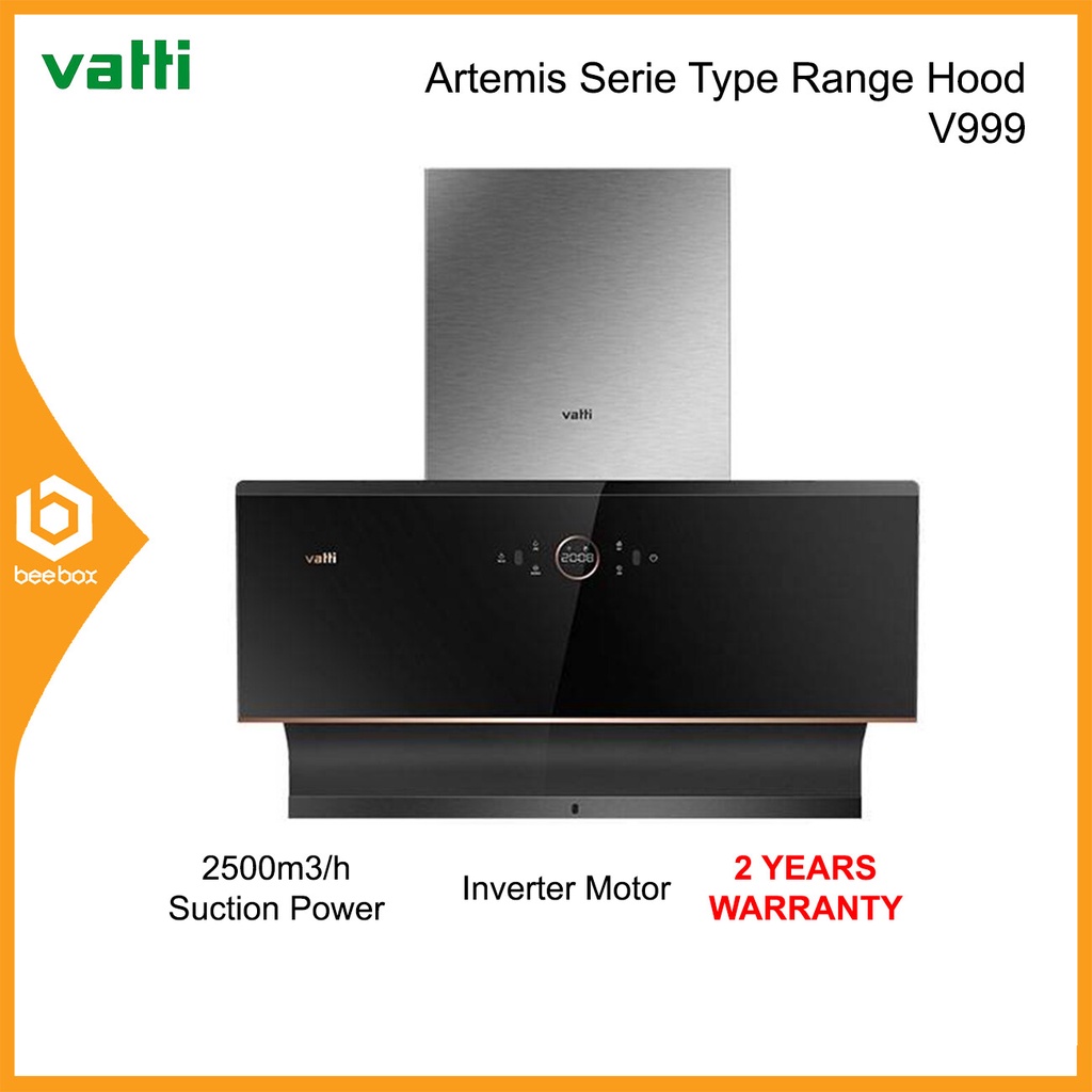 Vatti V999 Artemis Serie Type Range Hood 2500m3/h Suction Power with 100dPA Air Pressure ...