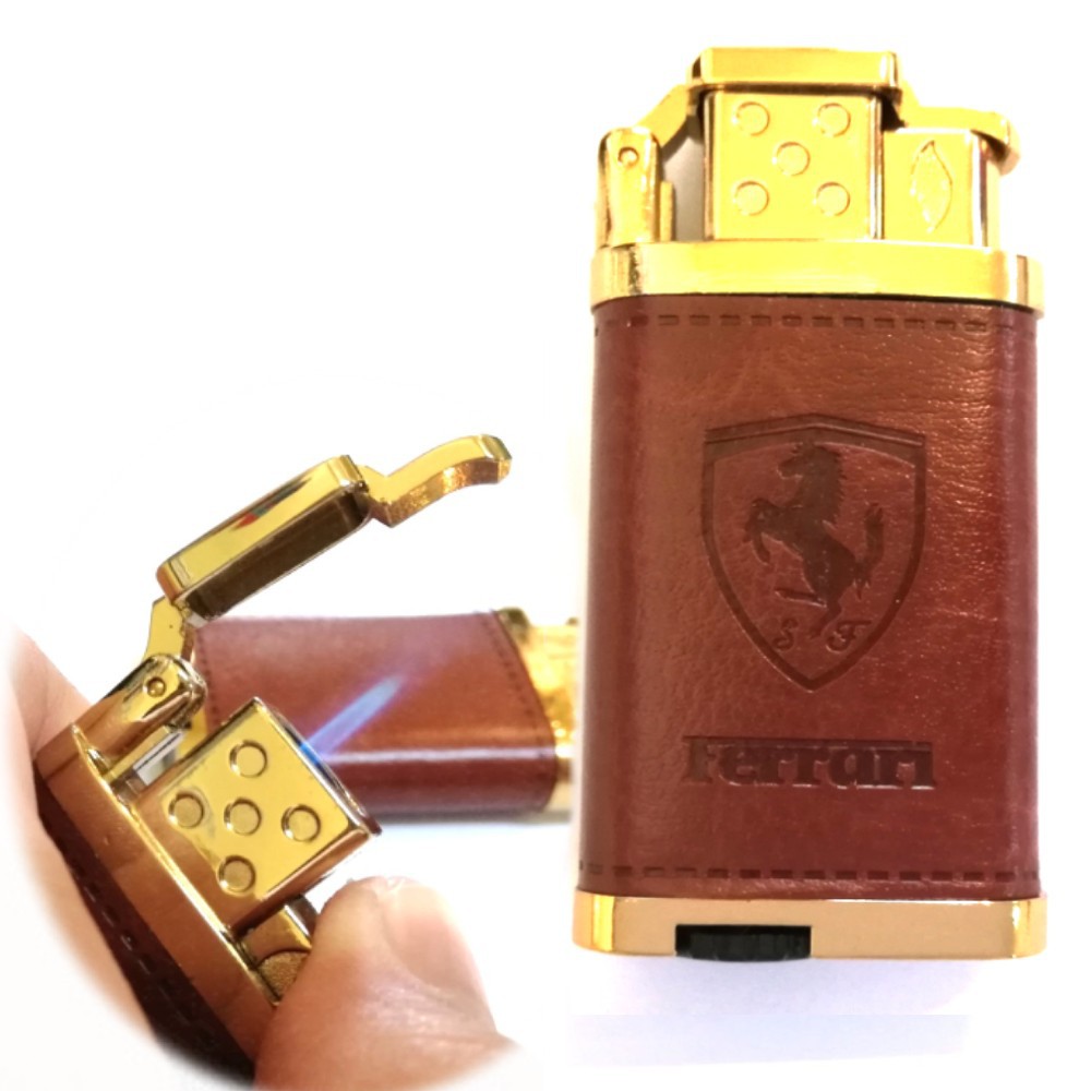Ferrari Logo Brown Skin Jet Flame Lighter | Shopee Malaysia