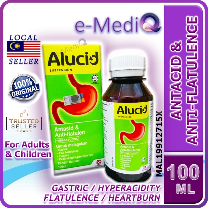 ALUCID SUSPENSION 100ML Antacid Peppermint Flavour (Exp: Feb/2025 ...