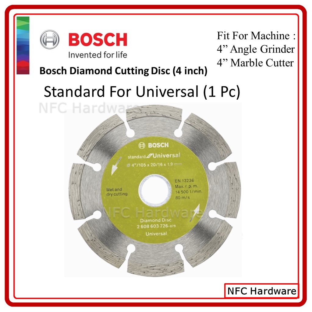 Bosch Diamond Cutting Disc 4 inch Standard For Universal (1 Pc ...