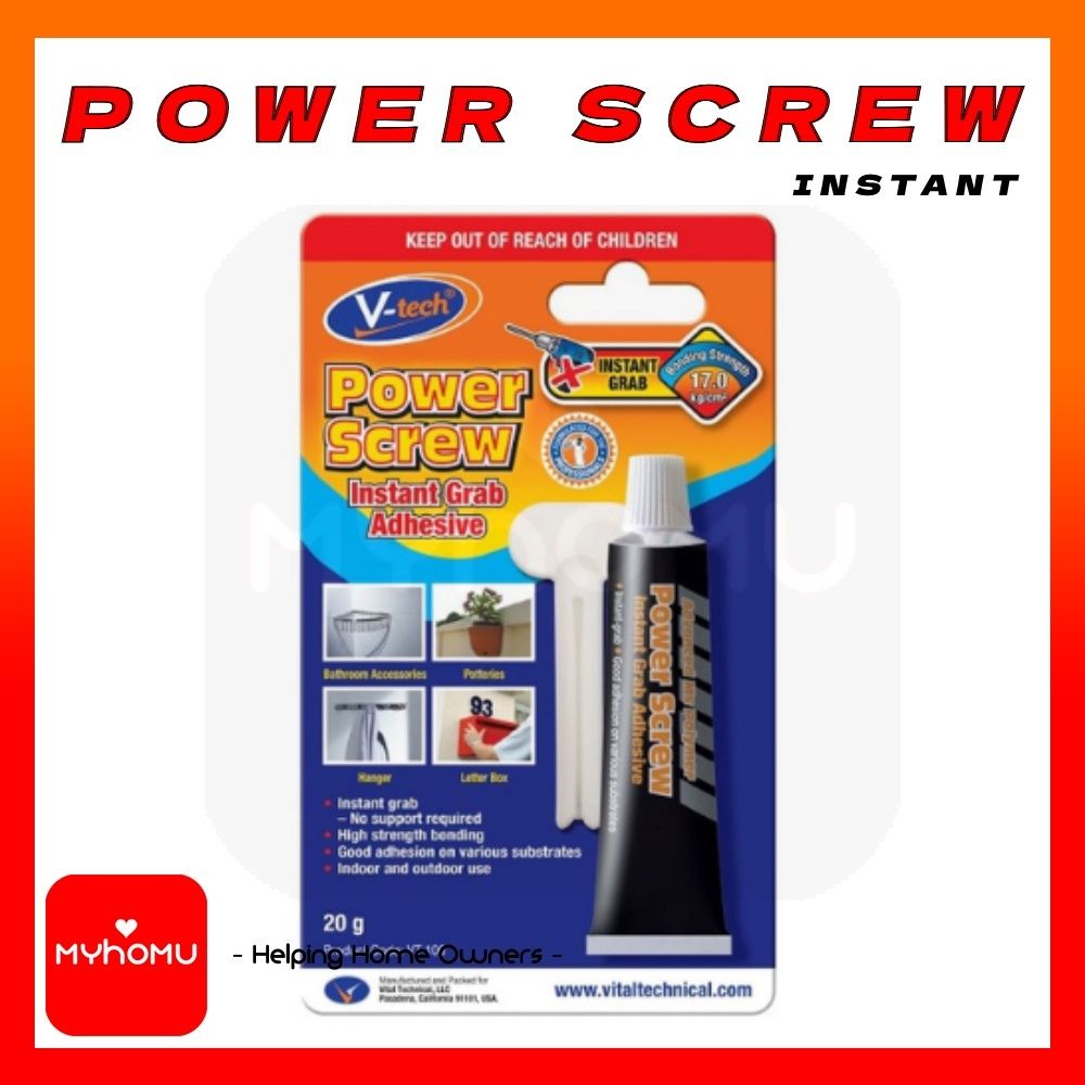 V-TECH POWER SCREW INSTANT GRAB ADHESIVE VT-106 XGLUE/SUPERGLUE ...