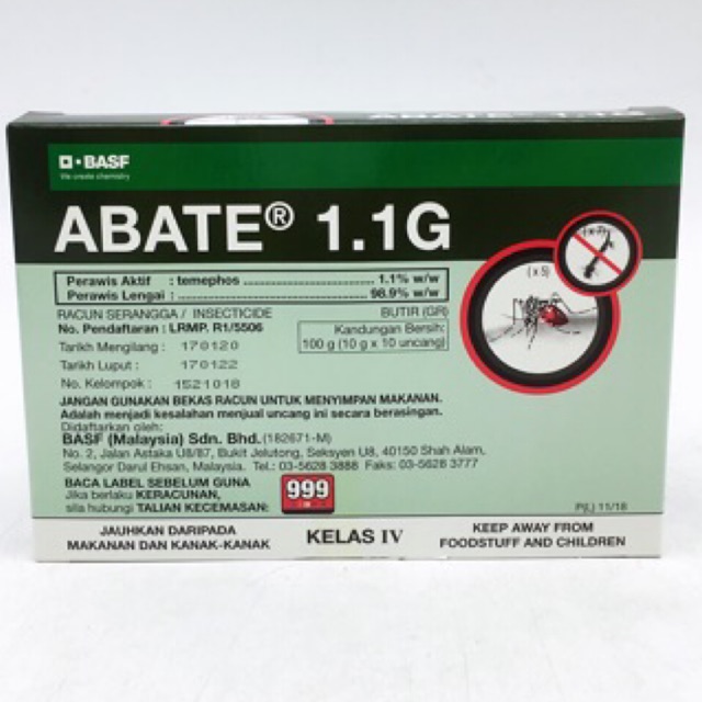 BASF ABATE 1.1 g / ubat jentik jentik ( 10 g X 10 sheets ) | Shopee ...