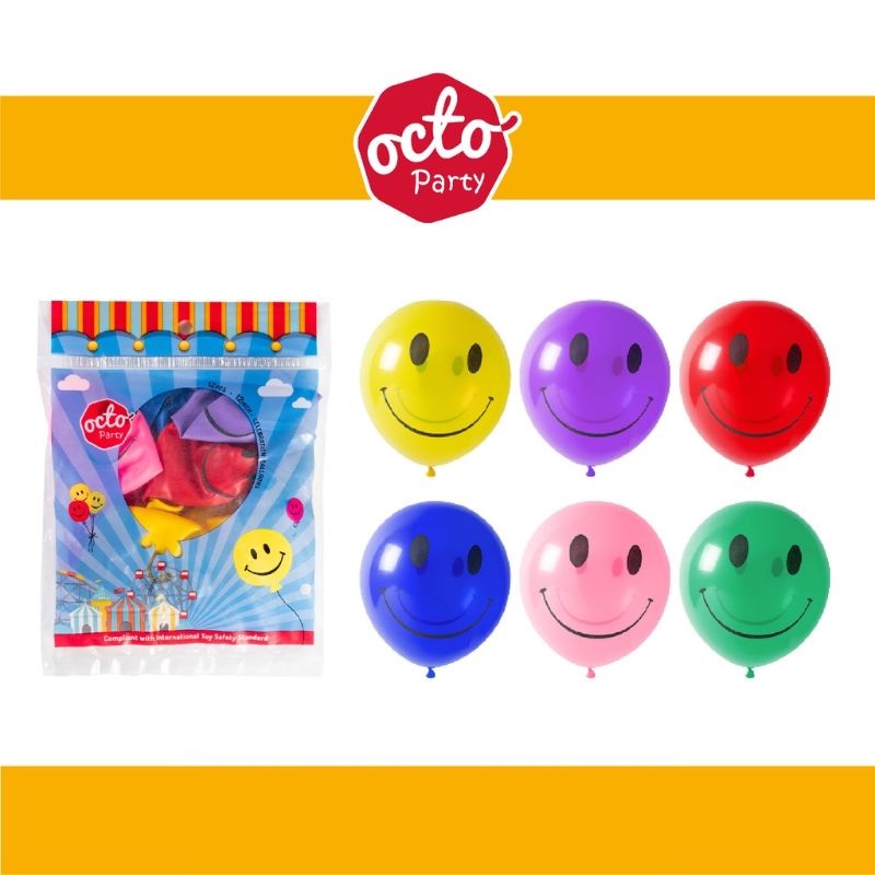 EMCO Octo Party Celebration Smiley Balloons Colourful Decorations Party ...