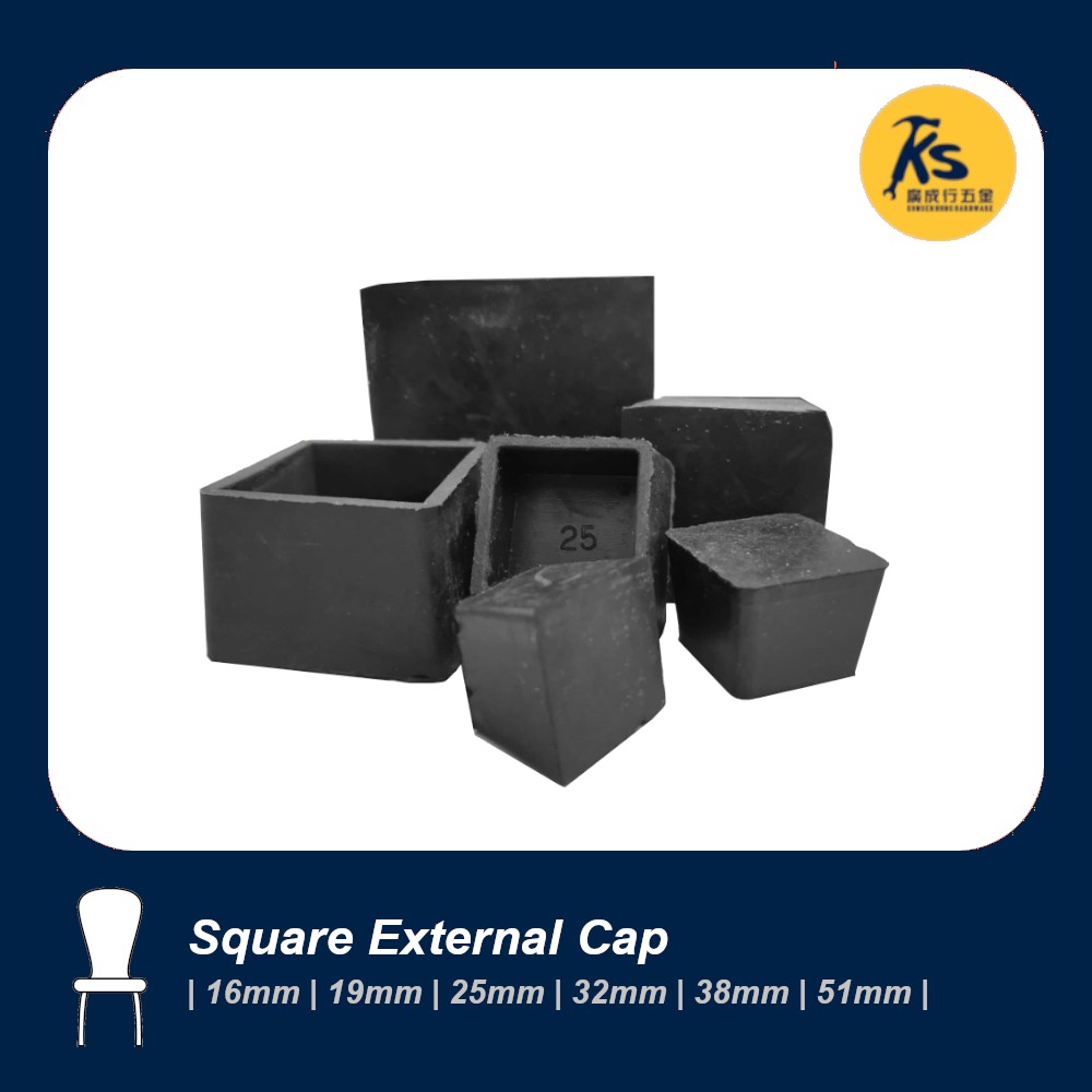 Square Rubber External Cap For Chair ( 16mm | 19mm | 25mm | 32mm | 38mm ...