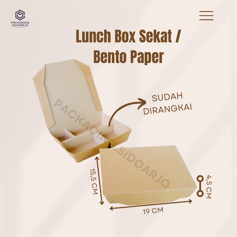 Lunchbox Paper Sekat/Luncbox Paper/Bento Paper/Lunch Box/Catering Box ...