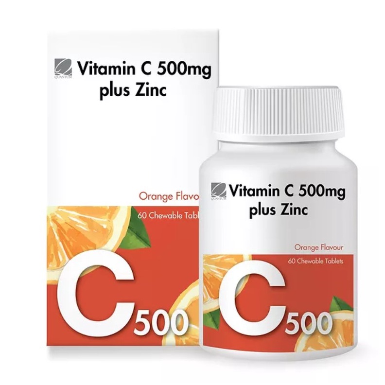[HALAL CERTIFIED] QUANTUM UPSTREAM VITAMIN C 500MG PLUS ZINC CHEWABLE ...