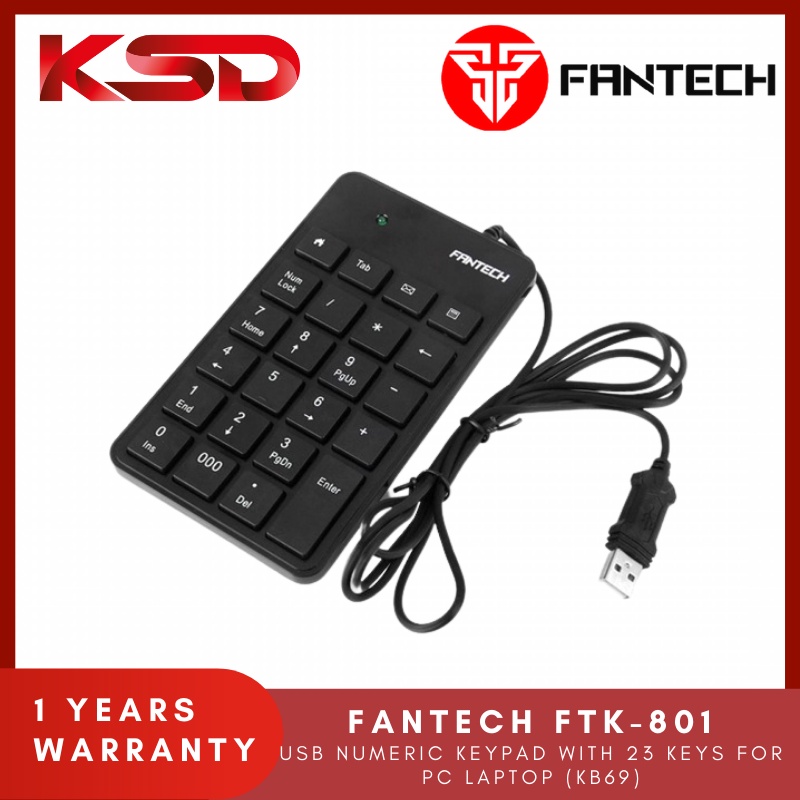 FANTECH FTK-801 USB NUMERIC KEYPAD WITH 23 KEYS FOR PC LAPTOP (KB69) | Shopee Malaysia