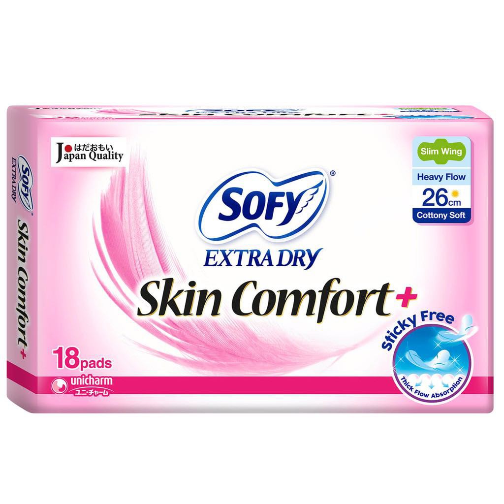 SOFY Extra Dry Skin Comfort Slim Wing (26cm x 18pads) | Shopee Malaysia