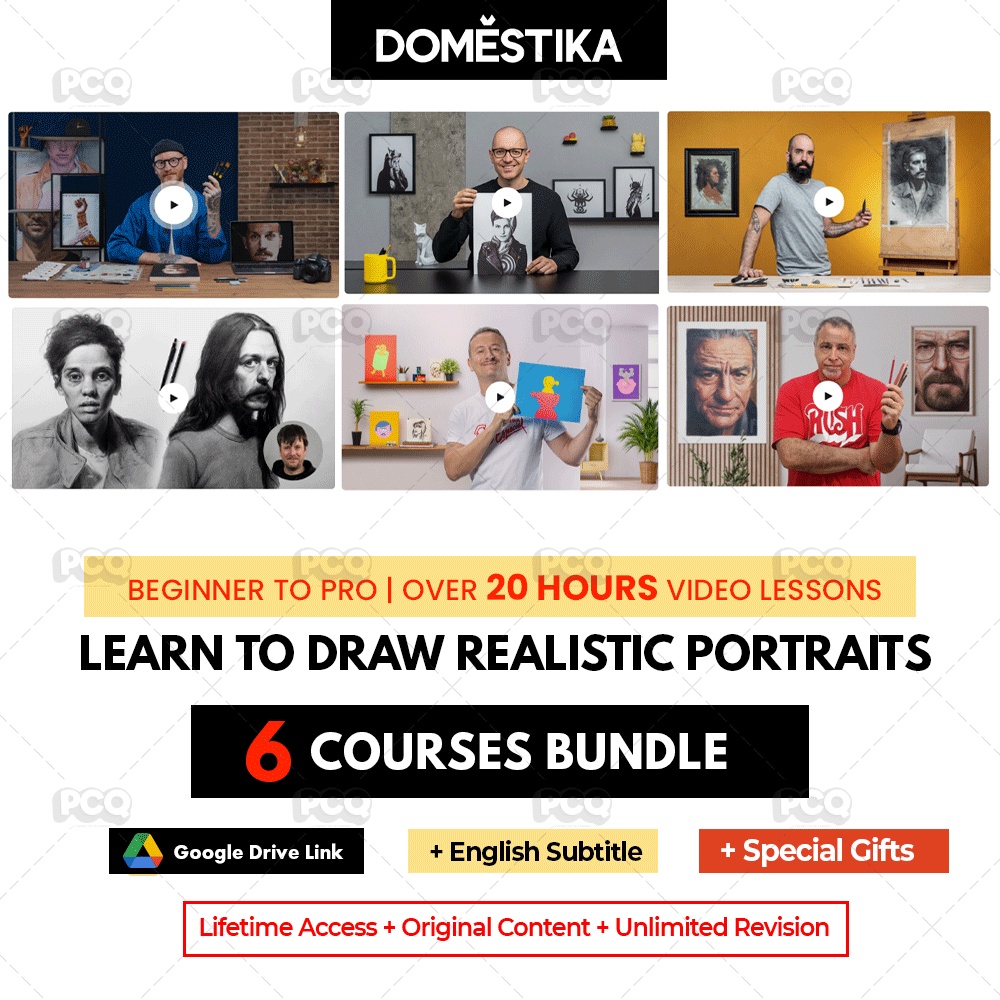 Bundle Course-Learn Realistic Portrait Drawing | From A-Z With over 20 ...