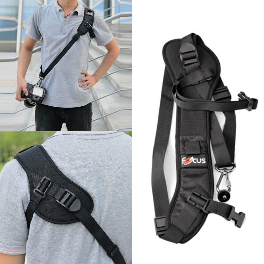 High Quality Black Shoulder Camera Strap Quick Carry Speed Sling Soft ...