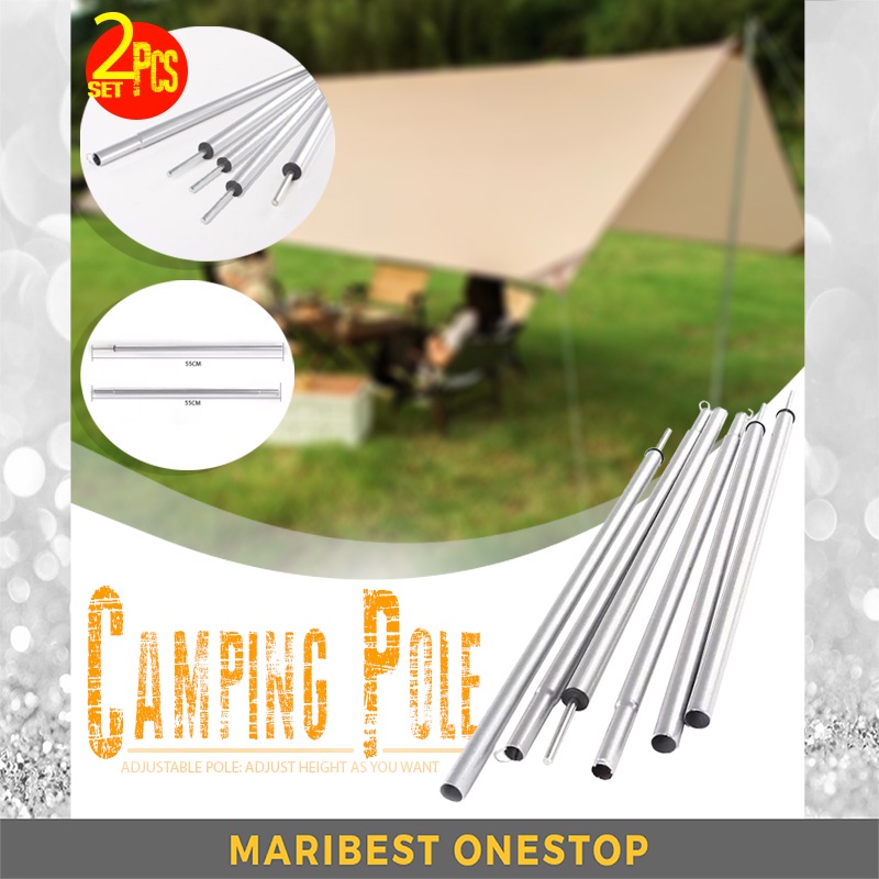 2PCS Set Pole Tall Support Pole Outdoor Camp Canopy Sun Shelter Awning ...