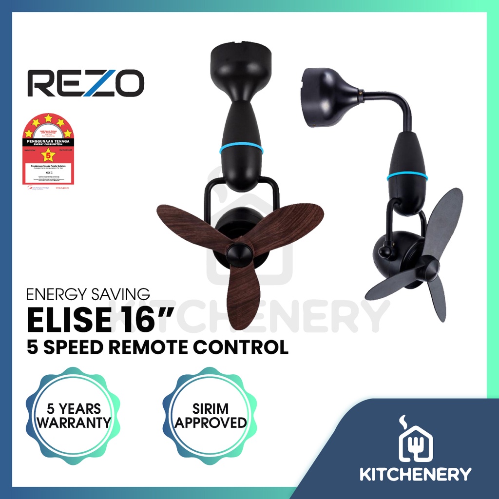 KNY_SIRIM REZO Signature Model ELISE16 Ceiling Corner Fan DC Motor ...