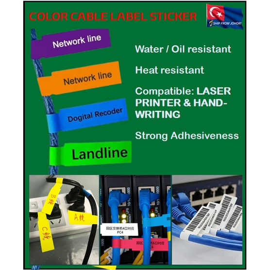 CABLE STICKER MARKER LABEL RJ45 CAT6 POWER CORD PATCH CORD | Shopee ...