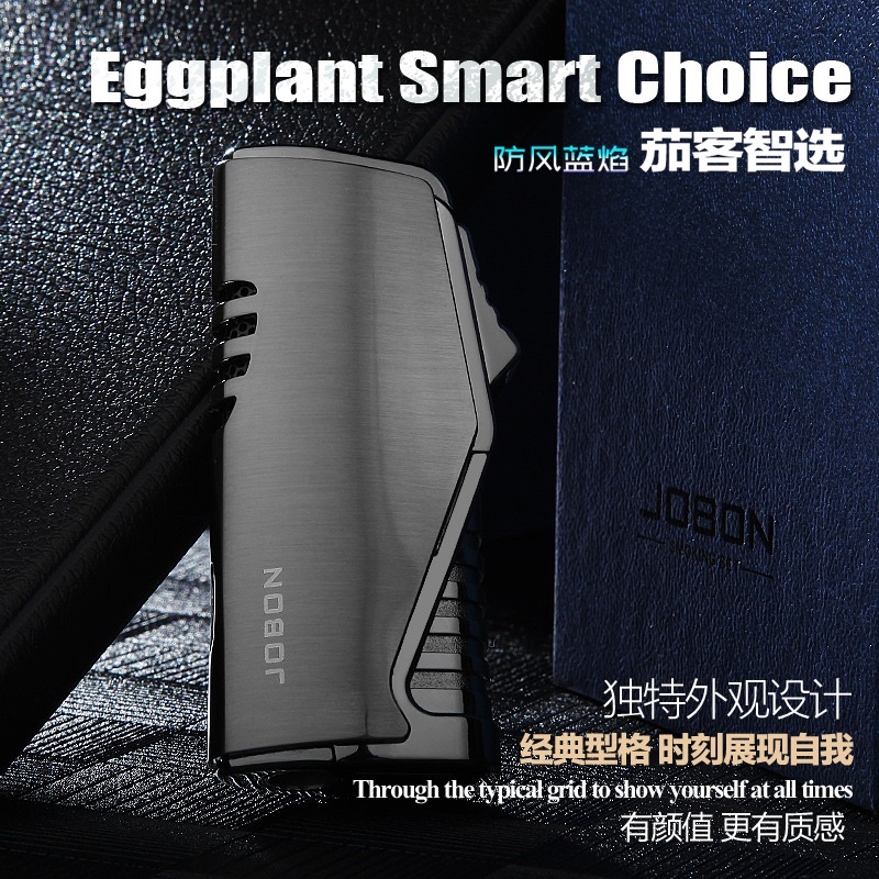 Jobon Triple Jet Flame Lighter Windproof Butane Gas Refillable Turbo ...