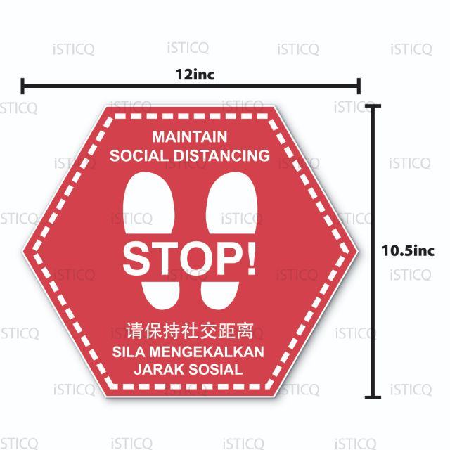 SOP Covid 19 Stop Maintain Social Distancing Sticker | Shopee Malaysia