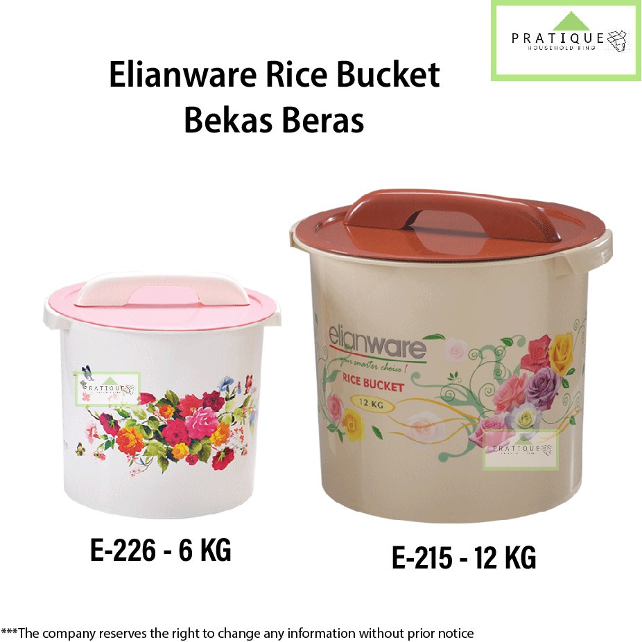 6kg & 12kg Elianware Rice Bucket Rice Storage / Bekas Beras | Shopee ...