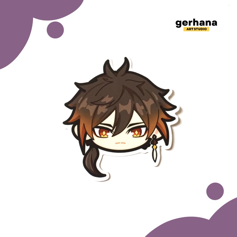 Genshin Impact Chibi Stickers | Diluc Kaeya Childe Itto Zhongli ...