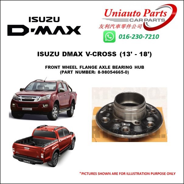 ISUZU DMAX V-CROSS (13' - 18') FRONT WHEEL FLANGE AXLE BEARING HUB ...