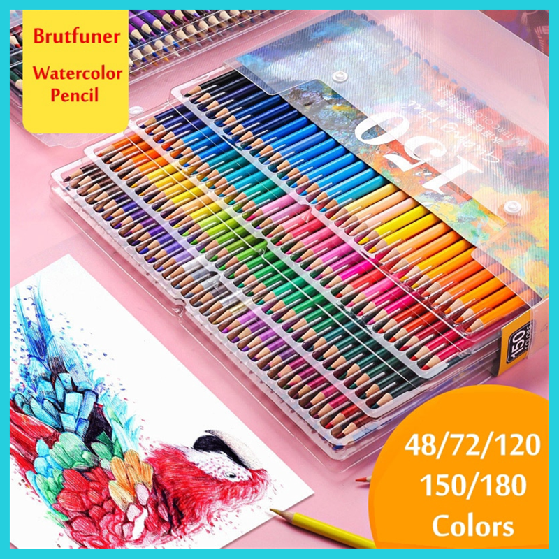 Brutfuner Watercolor Pencils Set Kit 48/72/120/150/160/180 Colors Oil ...