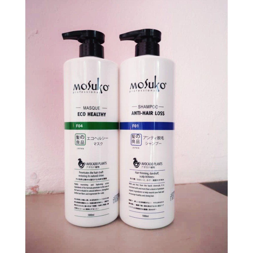 MOSUKO ANTI-HAIR LOSS SHAMPOO (1000ML) + MASQUE ECO HEALTHY (1000ML ...