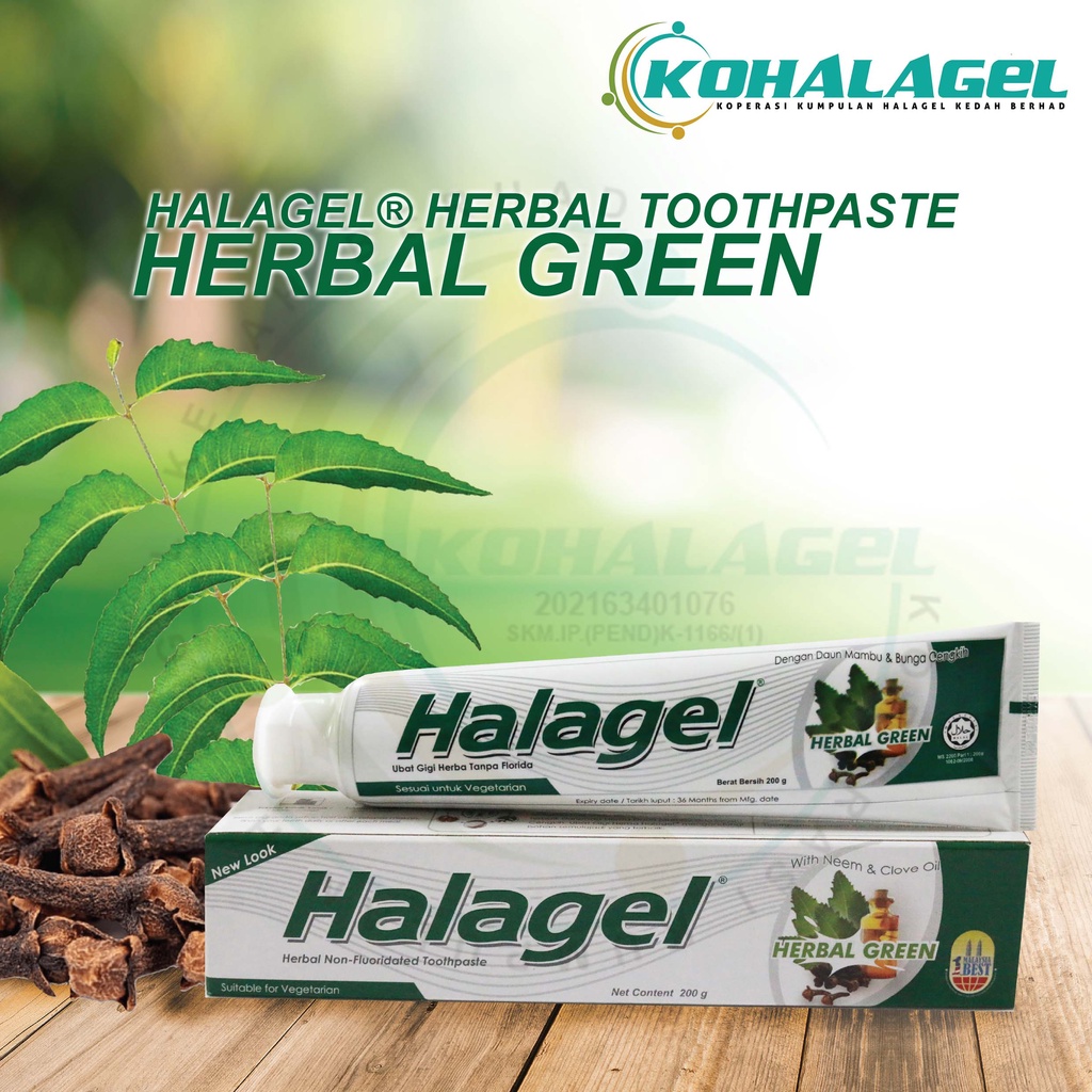 PROMO Halagel® Herbal Green (100g) - Non-Fluoridated Toothpaste ...