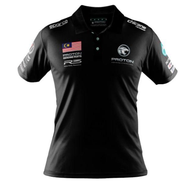 Baju polo hitam Proton Petrons Casual Short Sleeve Graphic Polo T-Shirt ...