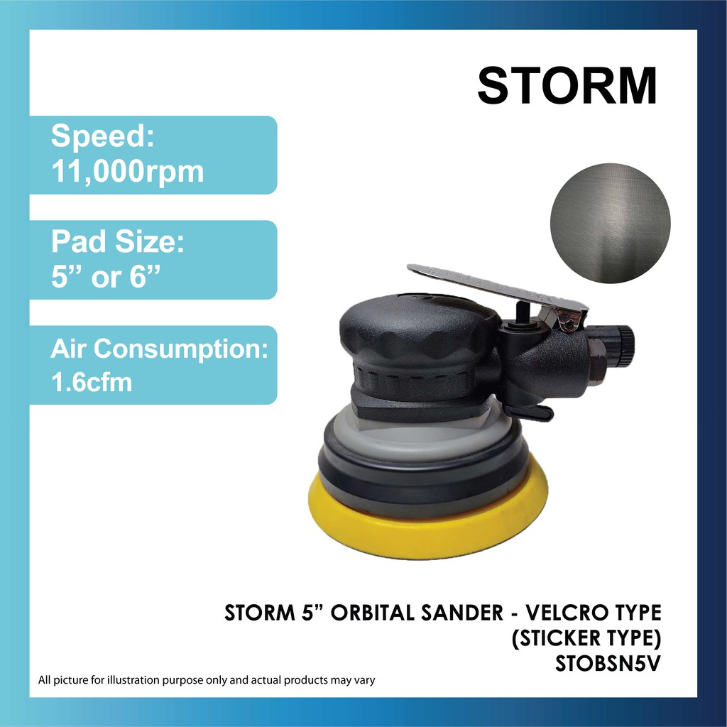 STORM 5 ORBITAL SANDER - VELCRO TYPE (STICKER TYPE) STOBSN5V | Shopee ...