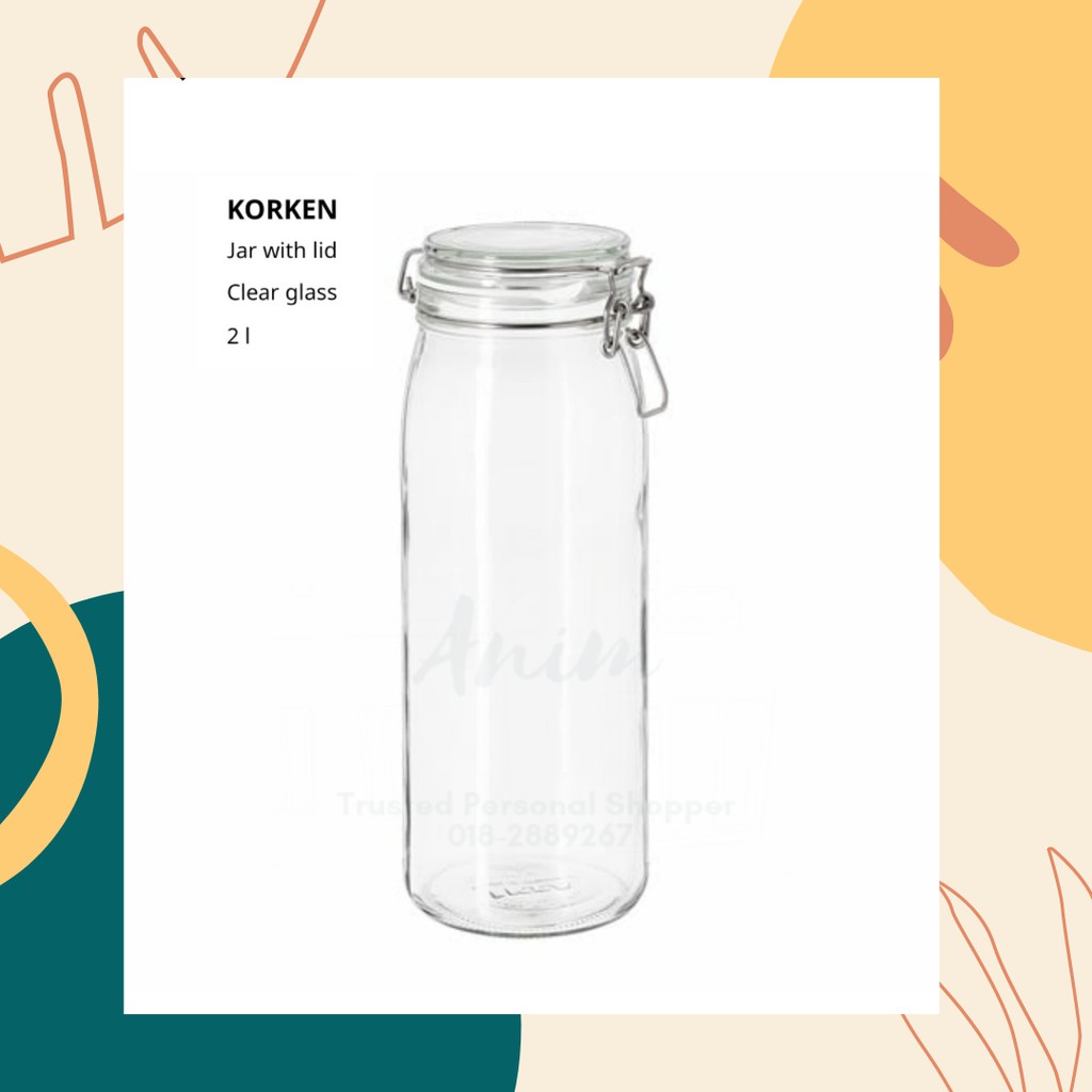 ORIGINAL IKEA Korken (Balang Kaca) 2L | Shopee Malaysia