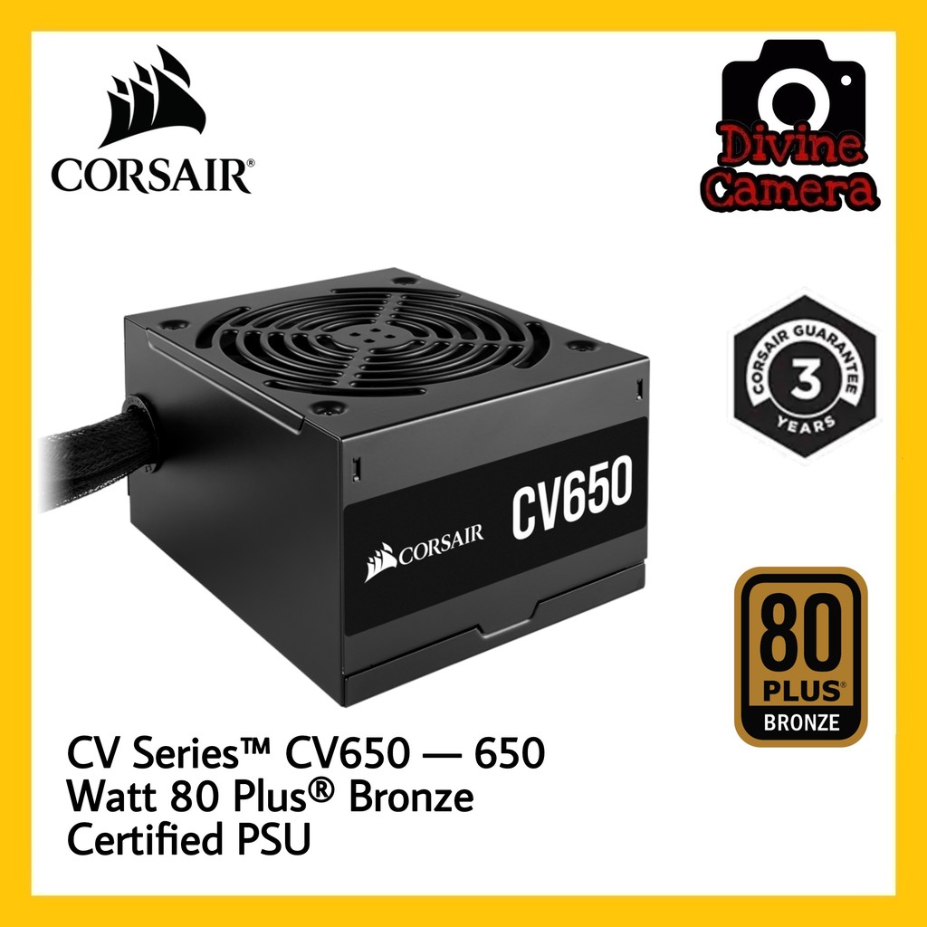 Corsair CV Series CV650 — 650 Watt 80 Plus® Bronze Certified PSU CP ...