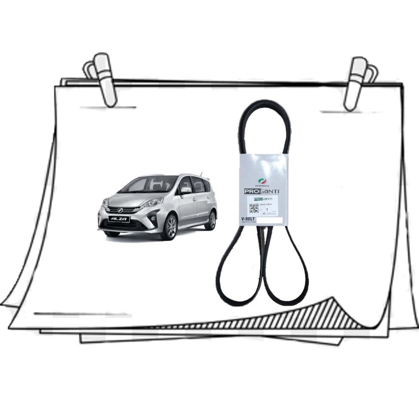 9004A-46R22 6PK1735 PERODUA ALZA FAN BELT/ V-BELT PROGANTI GENUINE ...