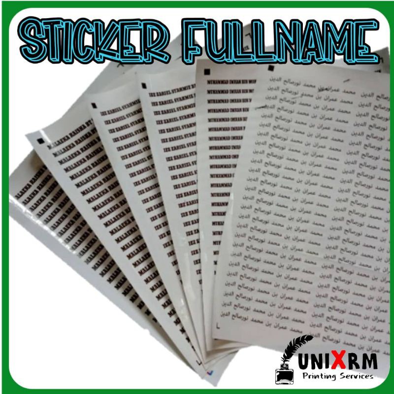 🔥 OFFER 🔥Transparent Sticker Nama Penuh | Shopee Malaysia