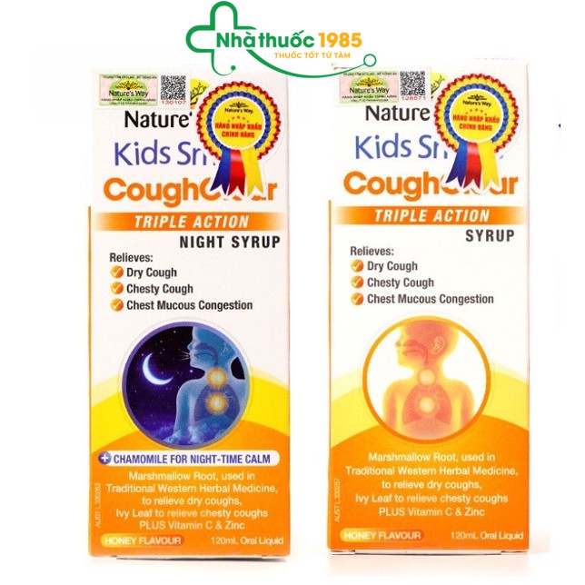 Combo of 2 Nature's Way Kids Smart Cough Clear Triple Action Syrup and ...