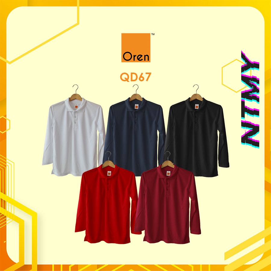 NTMY X Oren Sport QD67 CoolFit Quick Dry Long Sleeve Polo Polyester ...