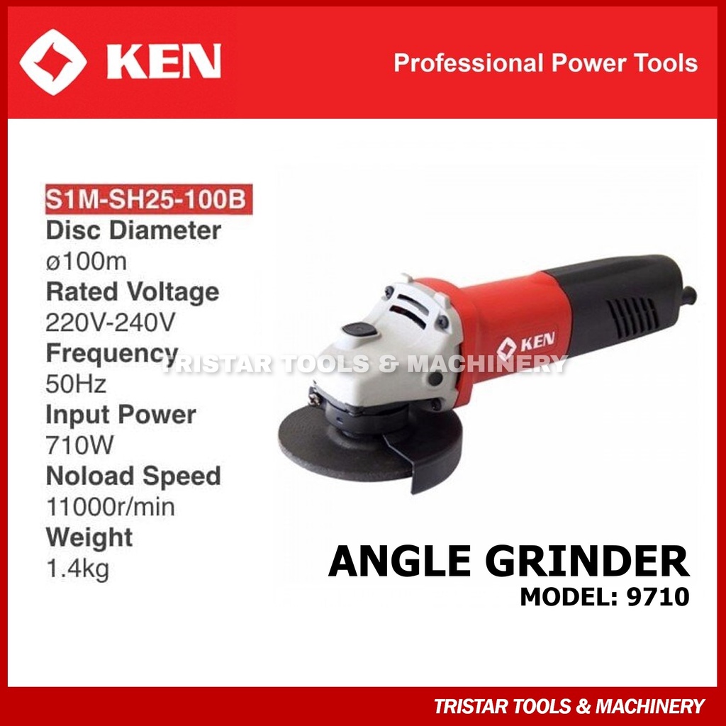 [Ready Stock] KEN 4" Angle Grinder (9710) 710W 220V Electric Grinding ...