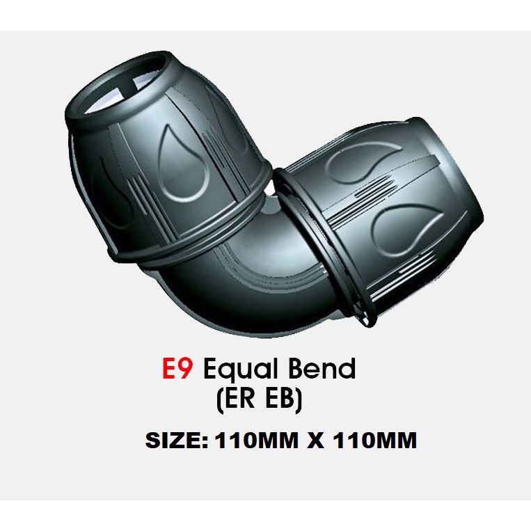 [COMPRESSION] HDPE POLY PP 110MM X 4" X 63MM 90MM ELBOW BEND END CAP ...