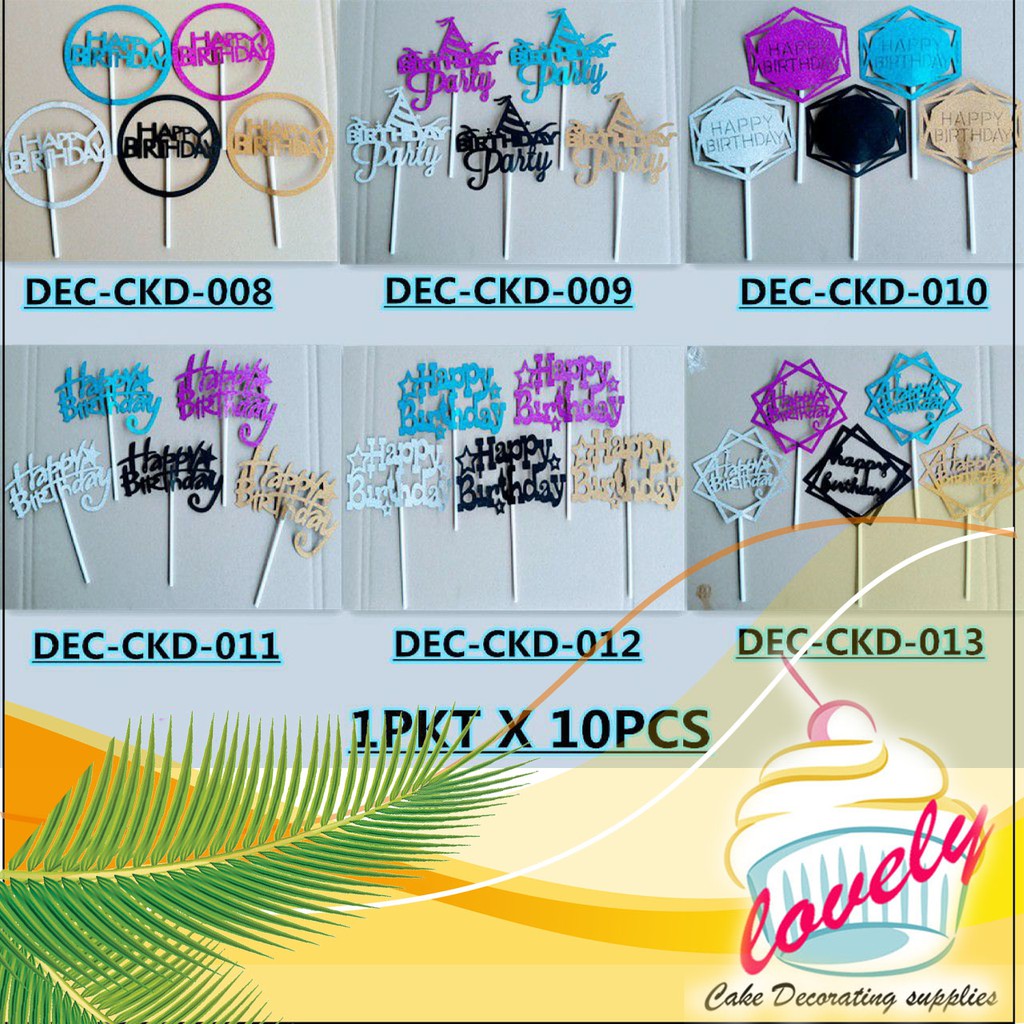 Acrylic Material Plastic Happy Birthday Cake Topper Decoration Party ...